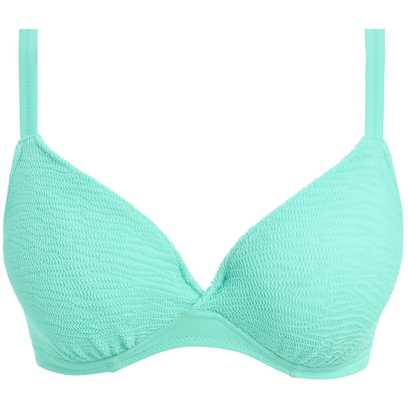 Freya Swim Ibiza Waves Plunge Bikini Top Blue | AS203802FRN ...
