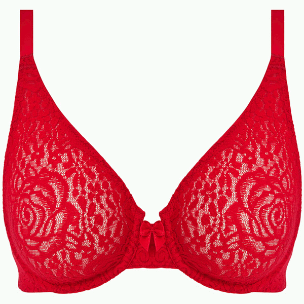 Wacoal Halo Lace Non Padded Moulded Bra Red | WA851205602 | Poinsettia ...