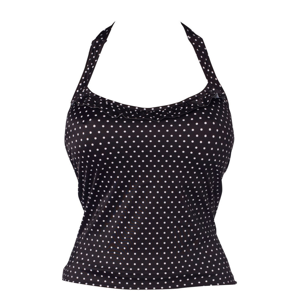 Freya Pier Tankini Swim Top Black White Polka Dot | AS3021BLK ...