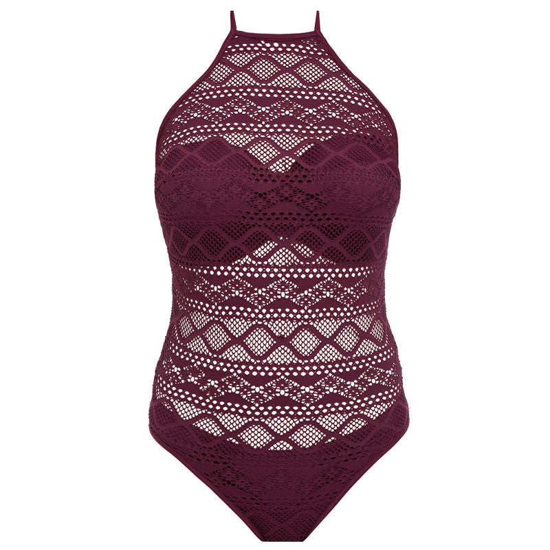 Freya Sundance One Piece Swimsuit Crochet Black Cherry Purple ...